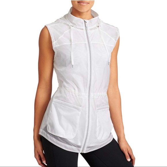 Athleta | Jackets & Coats | Athleta Sheer Full Zip Hoodie Rain Vest ...